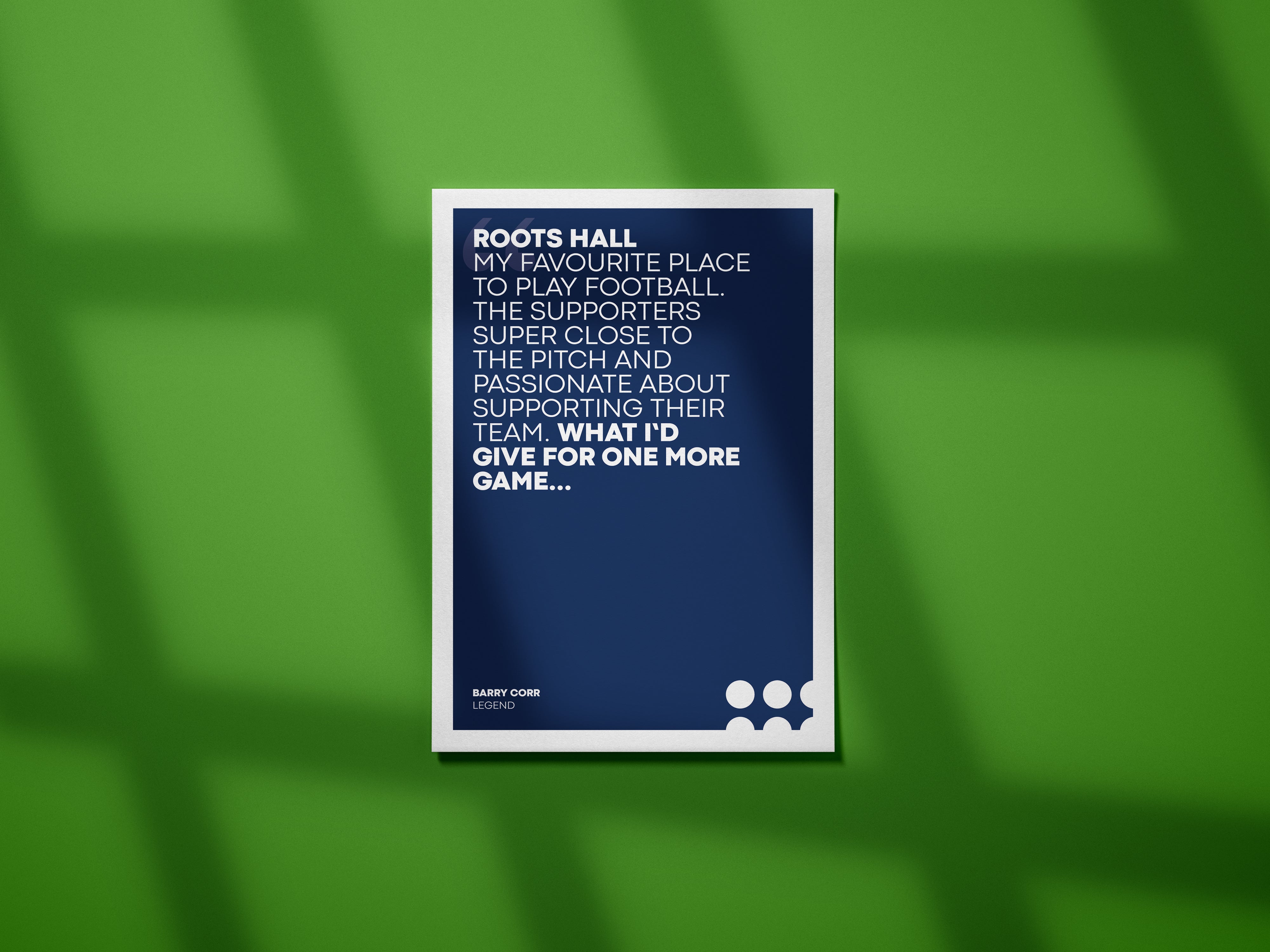 Barry Corr Quote Print – Our Stadium, Our Home